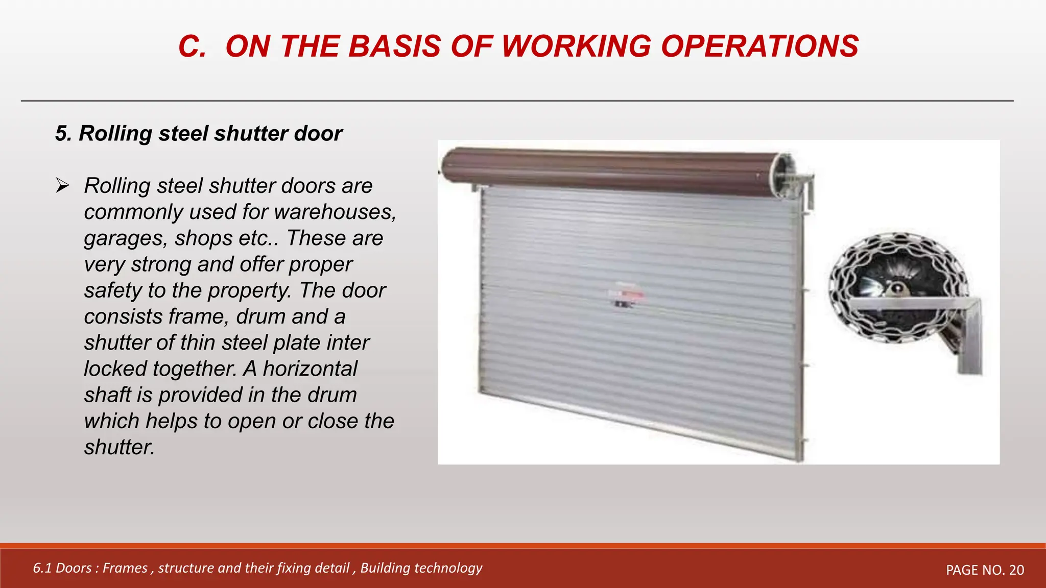 6.1 Doors - Frames, shutters and their fixing detail.pptx