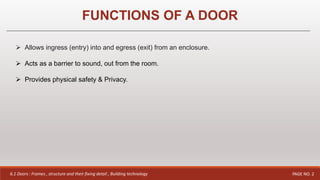 6.1 Doors - Frames, shutters and their fixing detail.pptx