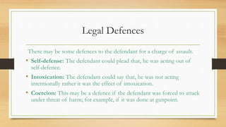 Lecture on Assault in the law of tortpptx | PPTX