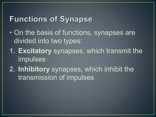 Synapse , physiology of synapses in very easy way | PPTX