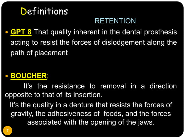 6.Retention, stability and support in complete denture.pptx | Oral care ...