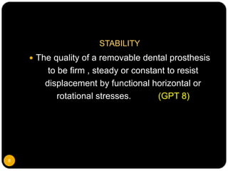 6.Retention, stability and support in complete denture.pptx