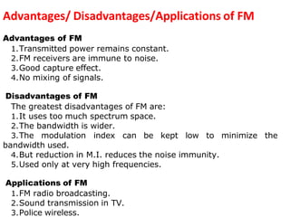 Frequency modulation and demodulation along with types | PPTX
