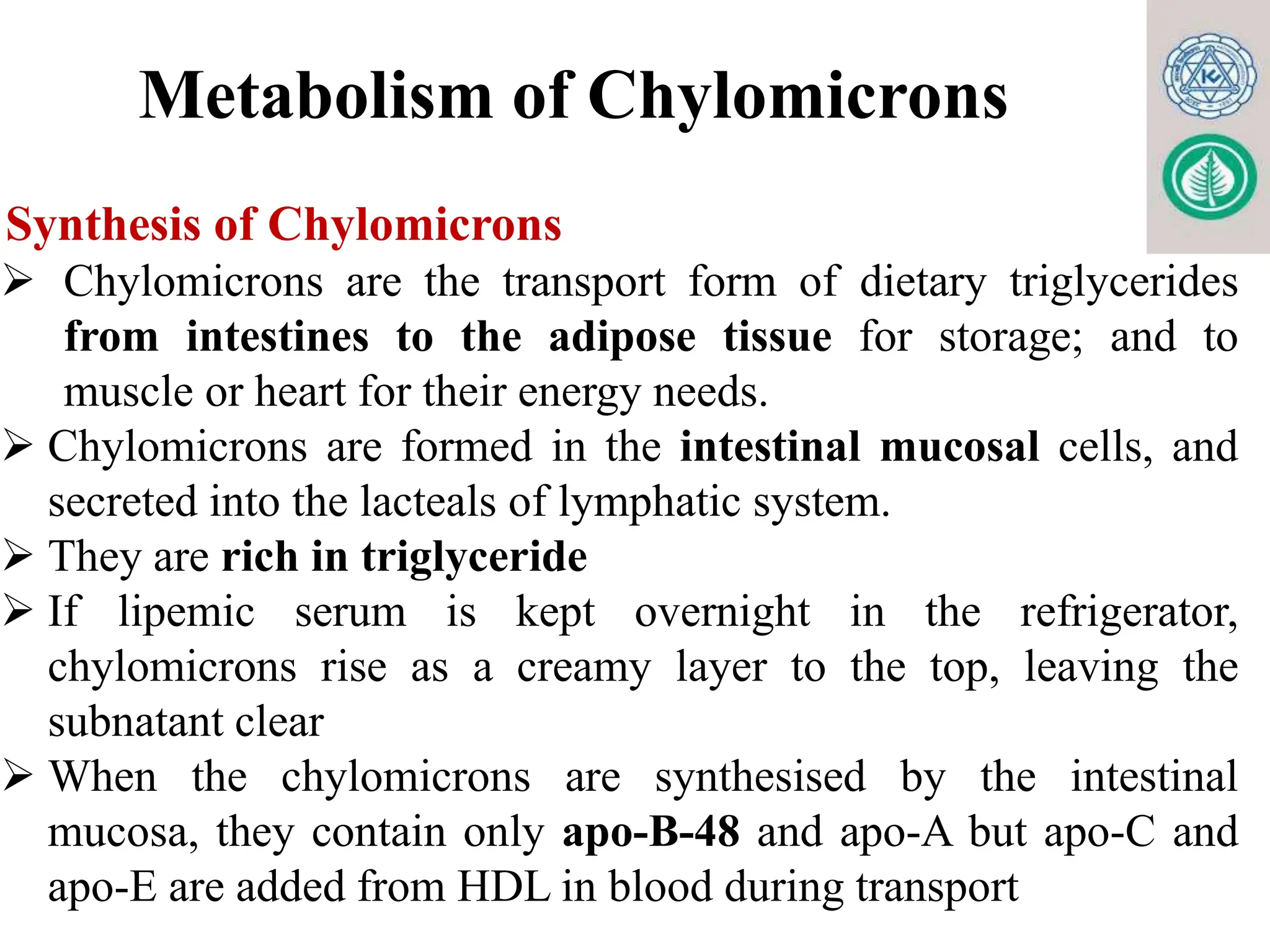 Lipoproteins metabolism for MMBS, Lab. Med. BDSpptx | PPTX