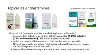 Ocular Antihistamines and Anti-allergics | PPTX