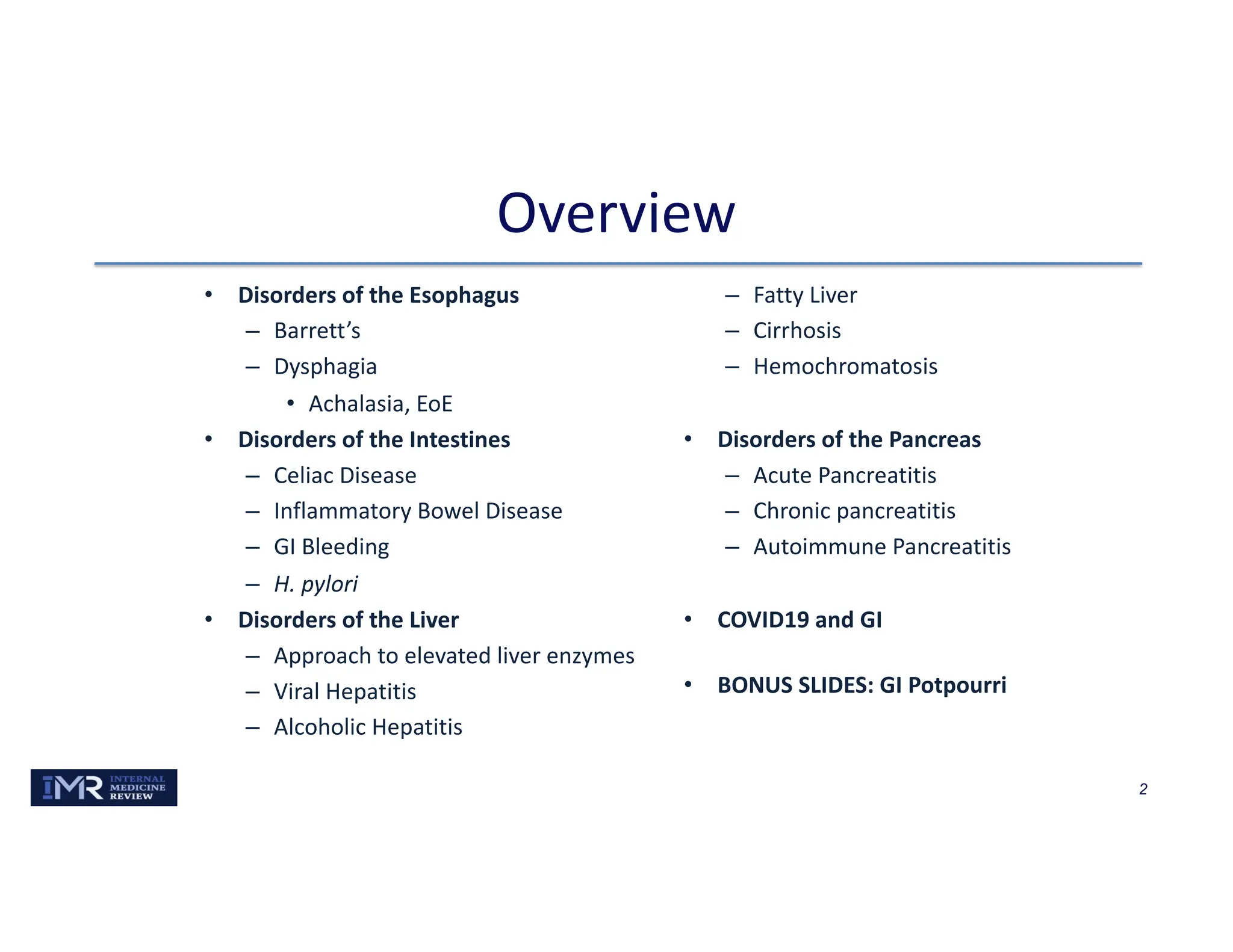Gastroenterology review for internal medicine | PDF