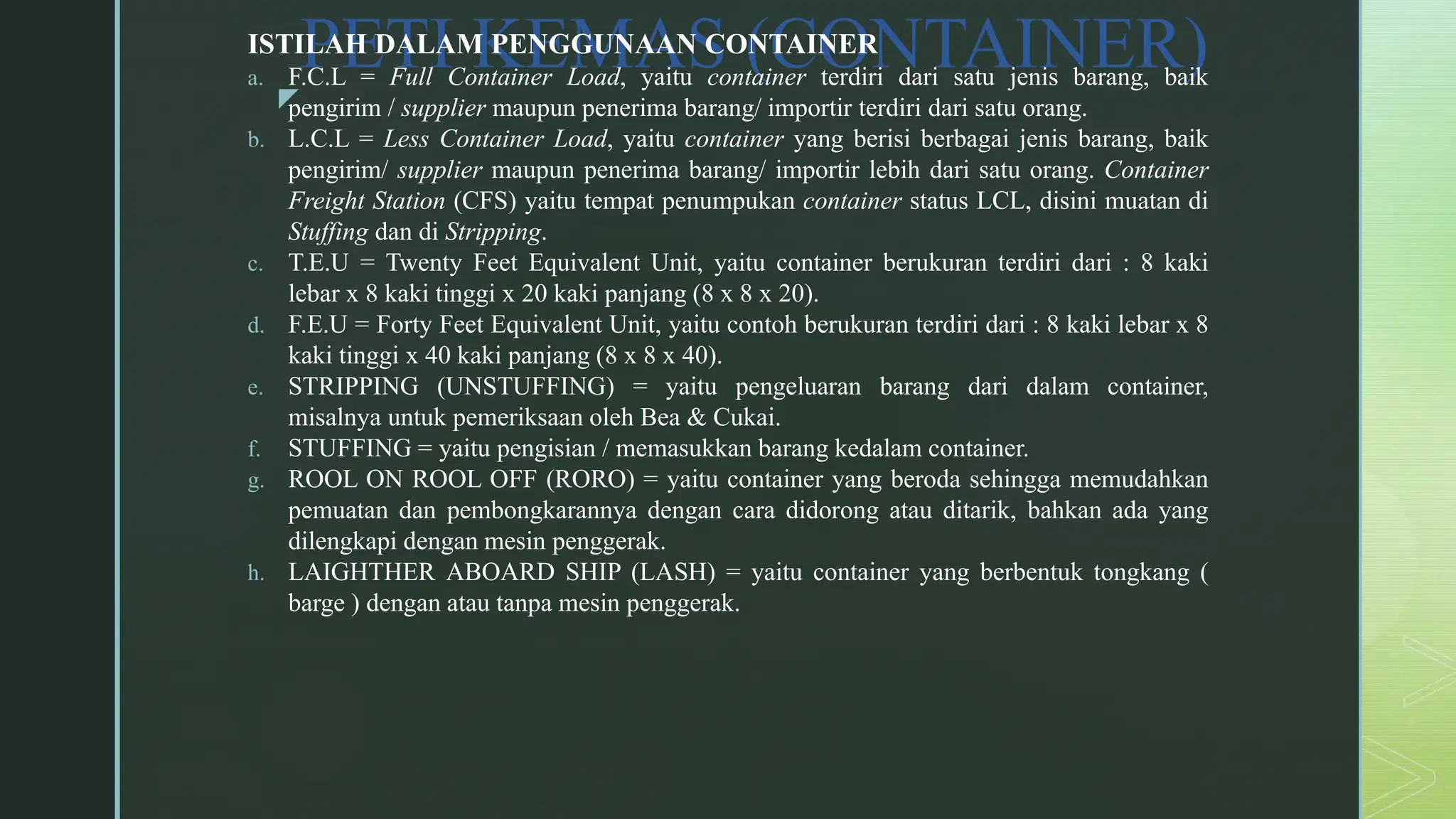 PPT PETI KEMAS CONTAINER KEPELABUHANANNN | PPT
