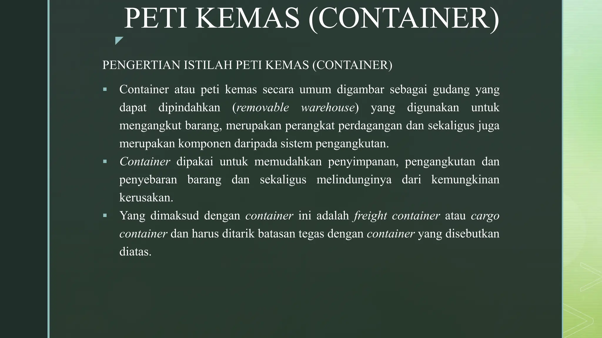 PPT PETI KEMAS CONTAINER KEPELABUHANANNN | PPT