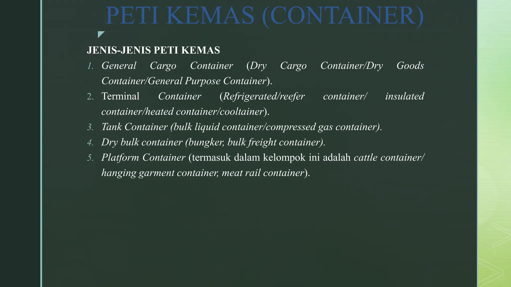 PPT PETI KEMAS CONTAINER KEPELABUHANANNN | PPT