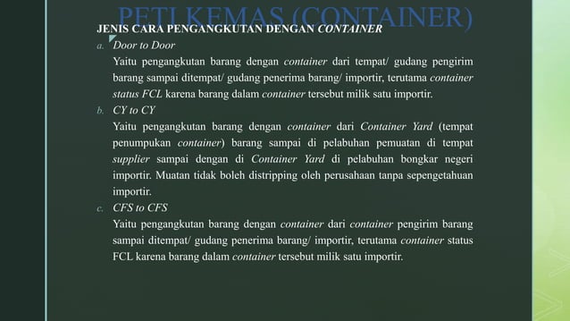 PPT PETI KEMAS CONTAINER KEPELABUHANANNN | PPT