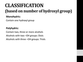 6. ALCOHOLS.pptx alcohols acohols alcohols | PPTX | Chemistry | Science