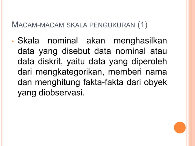 skala likert. Skala Pengukuran variabel.ppt