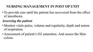 6. post operative care with all that us required pptx | PPTX