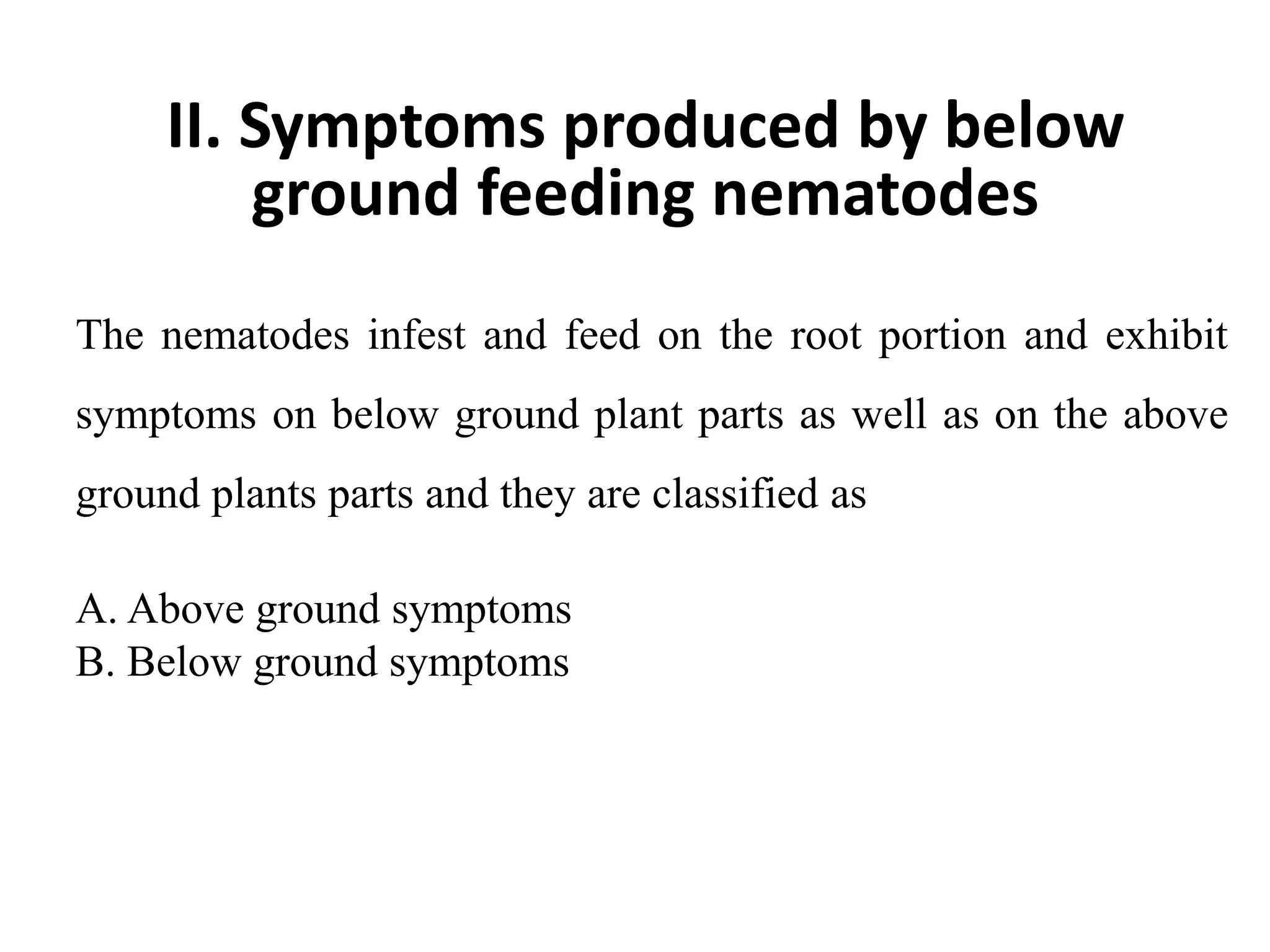 Symptoms caused by nematodes and its management | PPTX