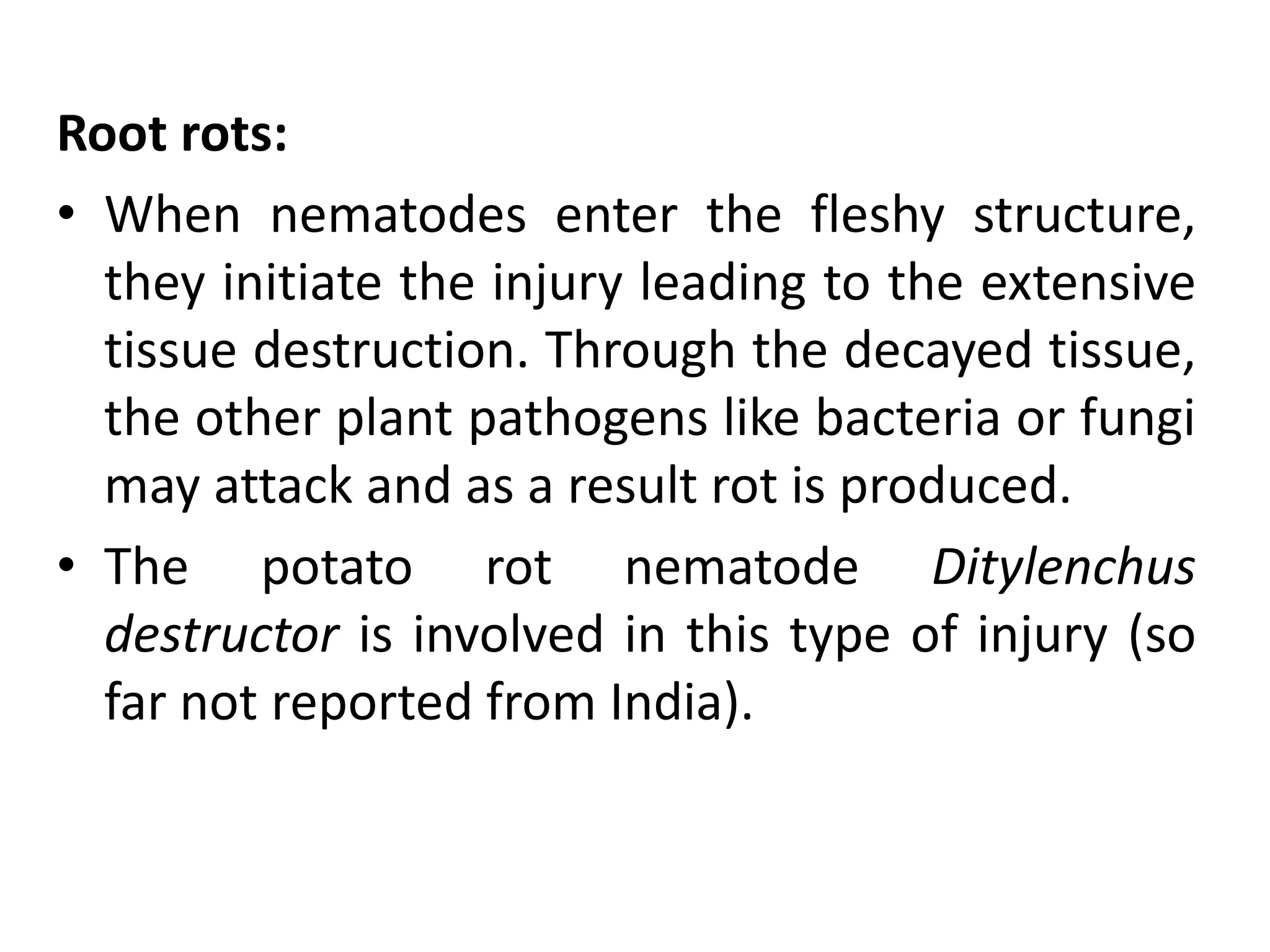 Symptoms caused by nematodes and its management | PPTX