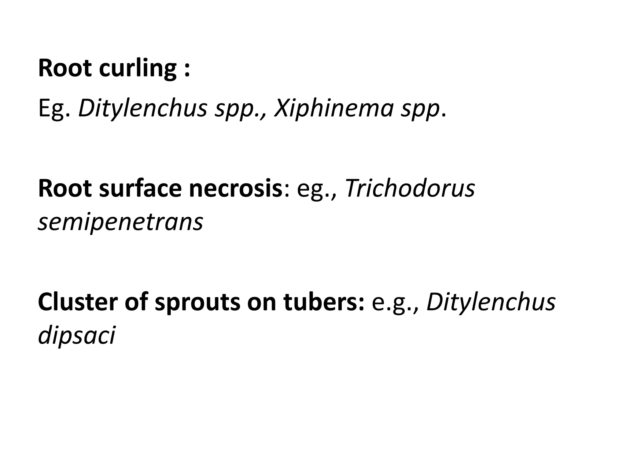 Symptoms caused by nematodes and its management | PPTX