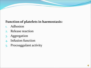 6.platelet hemostasis hematology lectures. ppt | PPT