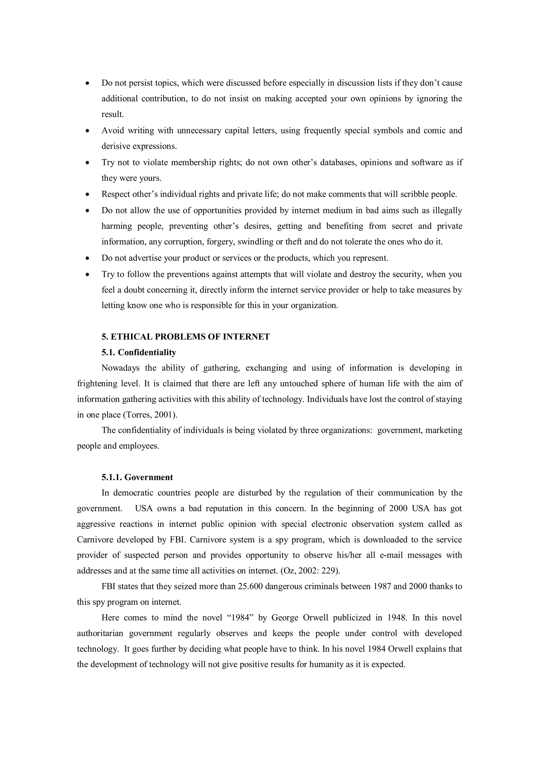 Ethical Problems and Rules of Internet: Netiquette | PDF