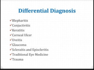 Red eye with Differentials and sample causes | PDF