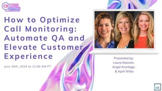 How to Optimize Call Monitoring: Automate QA and Elevate Customer Experience | PPT