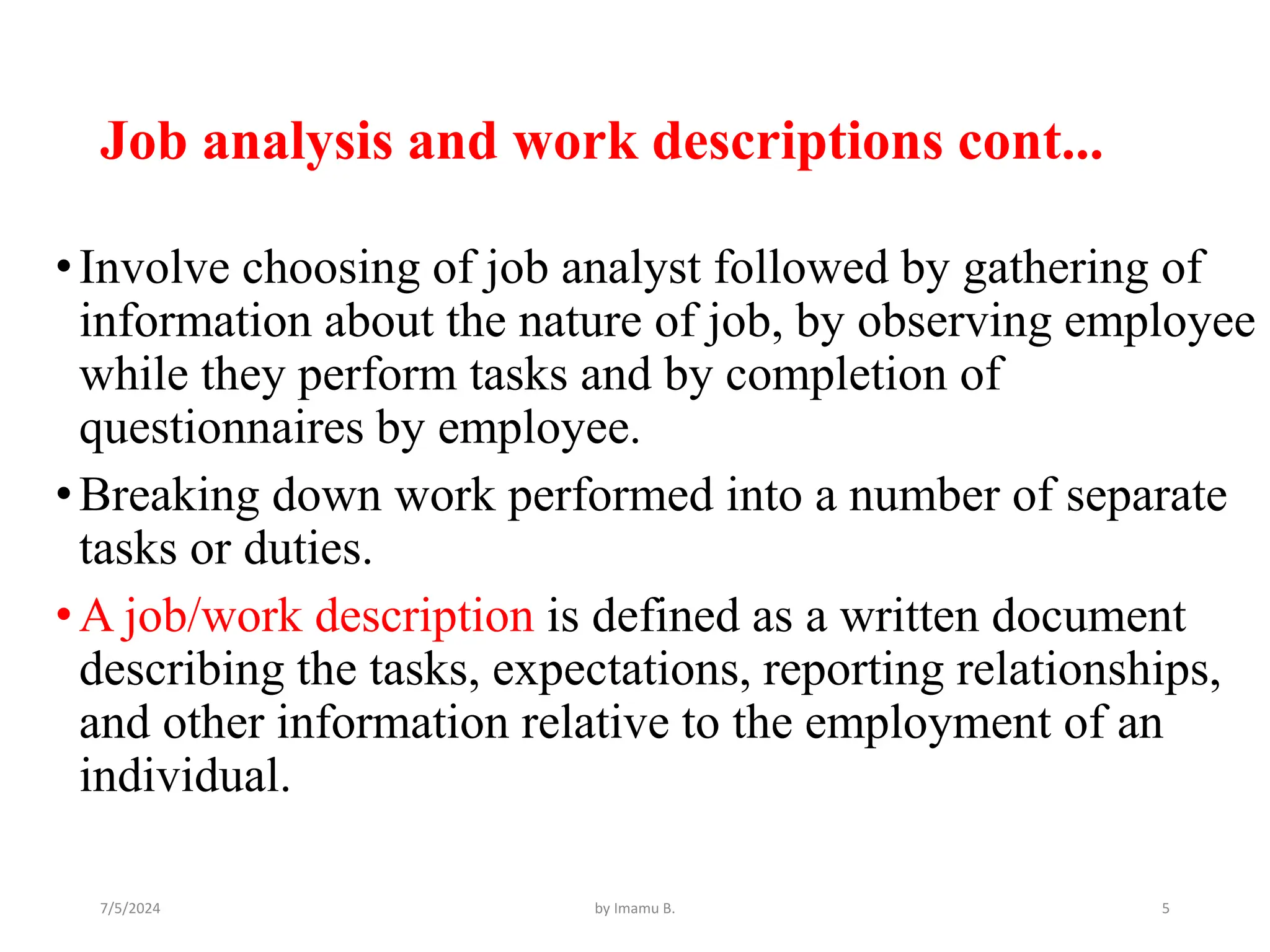 6.Job Analysis And Job Description.pptx new | PPT