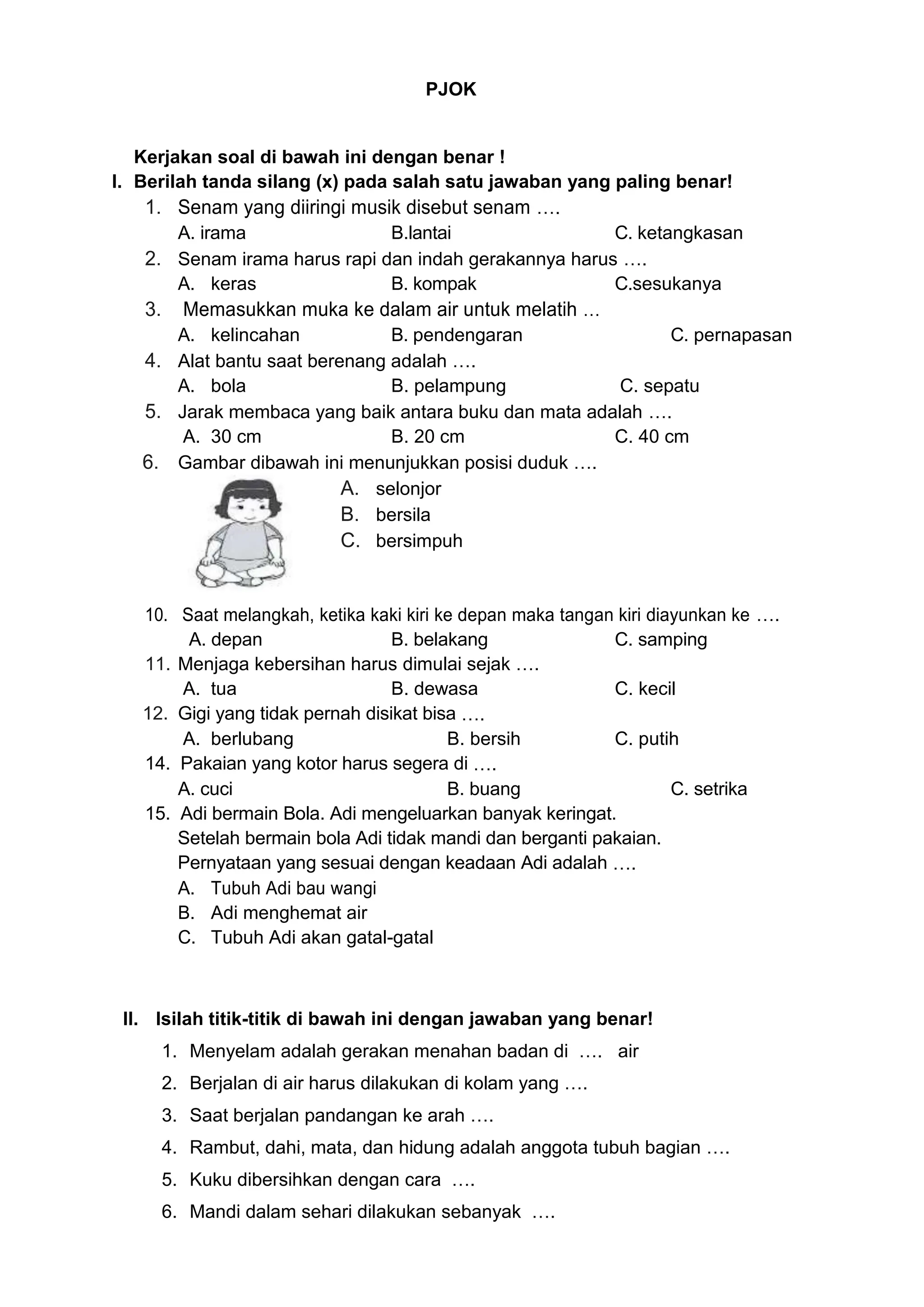 Penjaskes kelas 1 sd kurikulum merdeka semester genap | PDF | Free Download