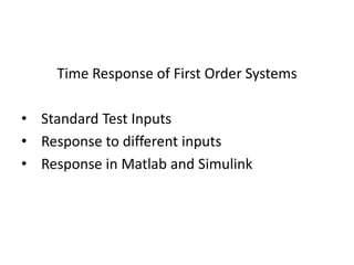 Time Response of First Order Circuit and Systems | PPT