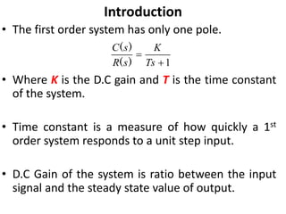 Time Response of First Order Circuit and Systems | PPT