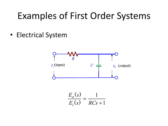 Time Response of First Order Circuit and Systems | PPT