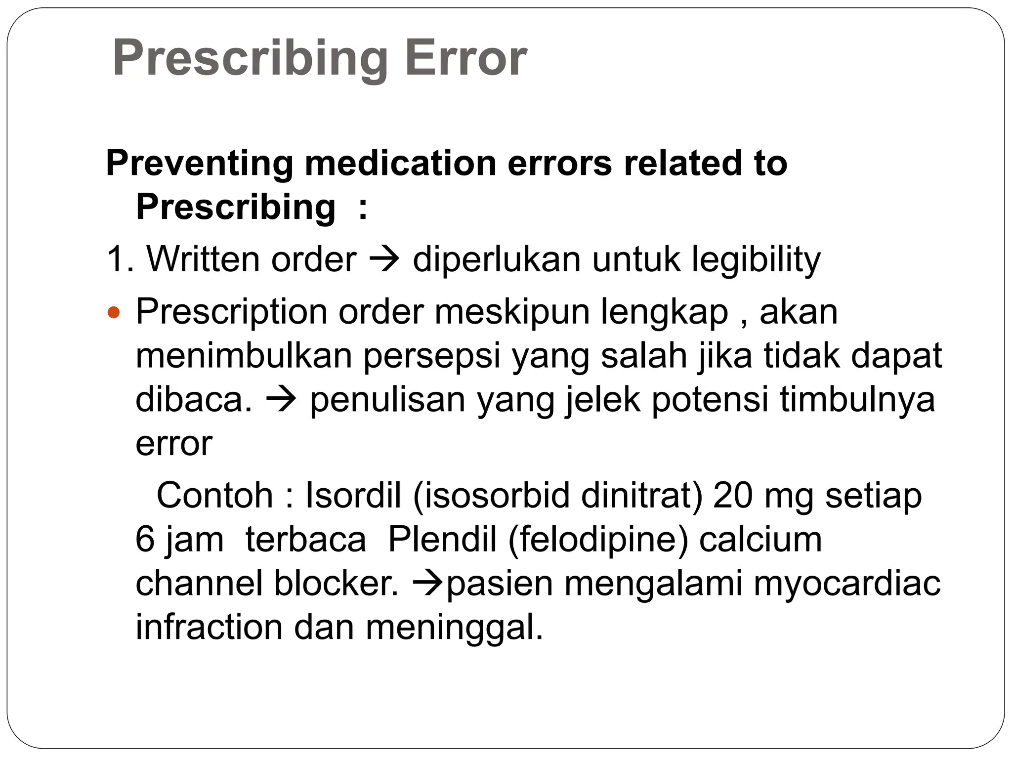 medication error (materi Fakultas farmasi) | PPTX