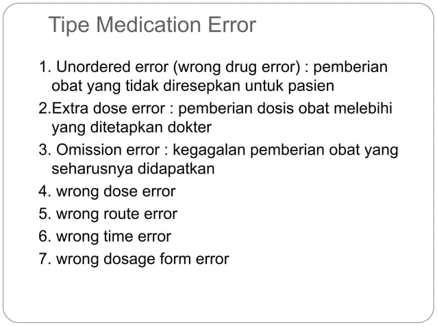 medication error (materi Fakultas farmasi) | PPTX