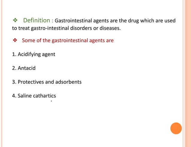 Gastrointestinal agents- Introduction and Classification | PPT ...