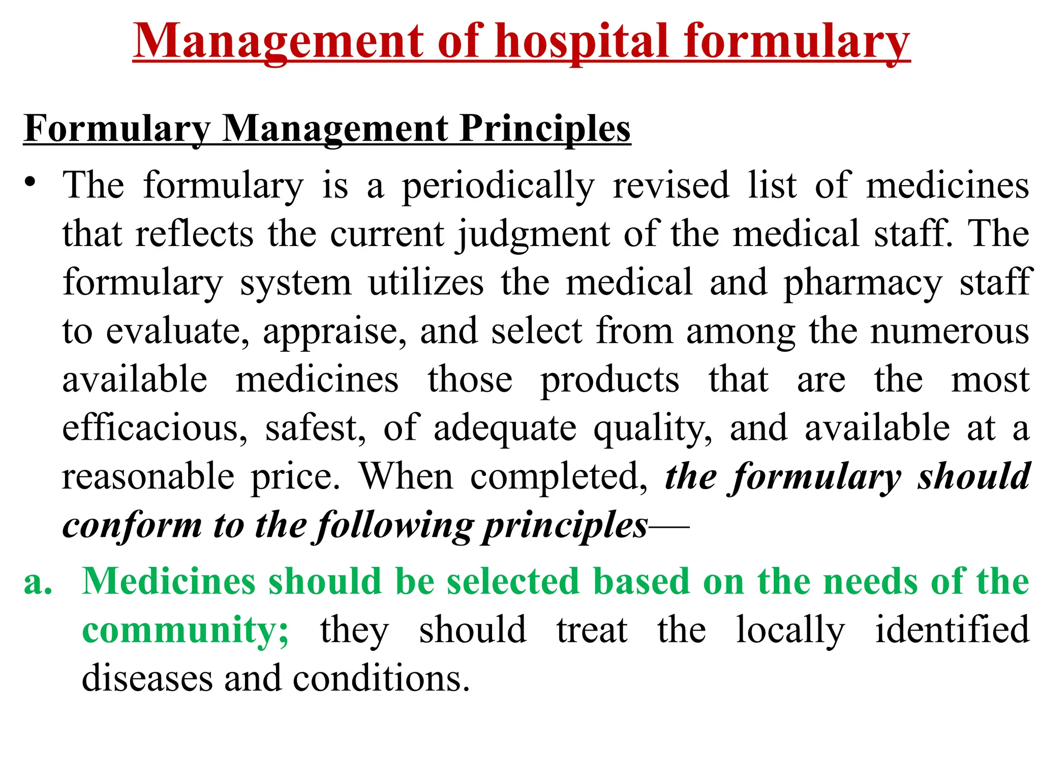HOSPITAL FORMULARY by Nithin Manohar.pptx