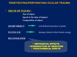Penetrating Eye Injuries - Introduction, types and Management | PPT