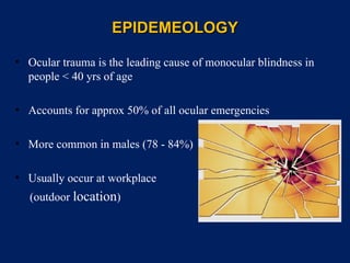 Penetrating Eye Injuries - Introduction, types and Management | PPT