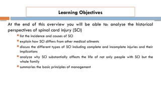 6.SCI_CONDITION, mobility, sign symptom, treatment | PPT