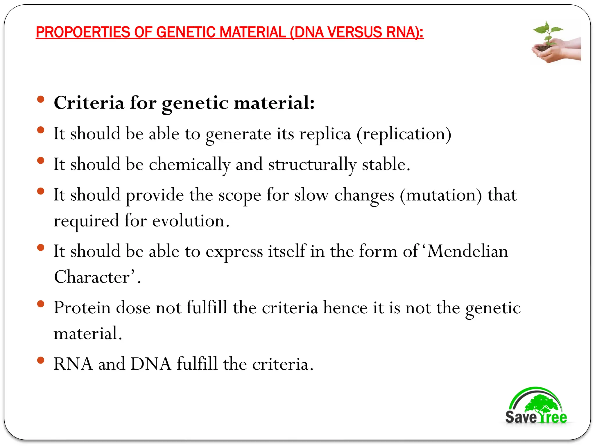 Class 12th Biology Chapter MOLECULAR BASIS OF INHERITANCE | PPTX