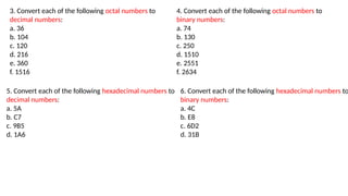 6. Number Systems conversion from binary, decimal, octal etc | PPT