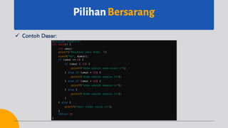 Dasar-Dasar Pemrograman - 6 Pemilihan/Struktur Kontrol | PDF