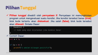Dasar-Dasar Pemrograman - 6 Pemilihan/Struktur Kontrol | PDF
