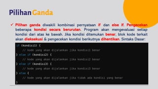 Dasar-Dasar Pemrograman - 6 Pemilihan/Struktur Kontrol | PDF