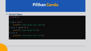 Dasar-Dasar Pemrograman - 6 Pemilihan/Struktur Kontrol | PDF