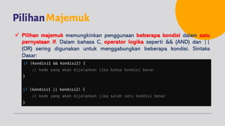 Dasar-Dasar Pemrograman - 6 Pemilihan/Struktur Kontrol | PDF
