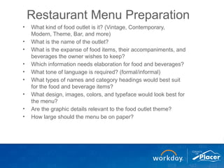 Food and Beverage Services NC II Menu Preparation | PPTX