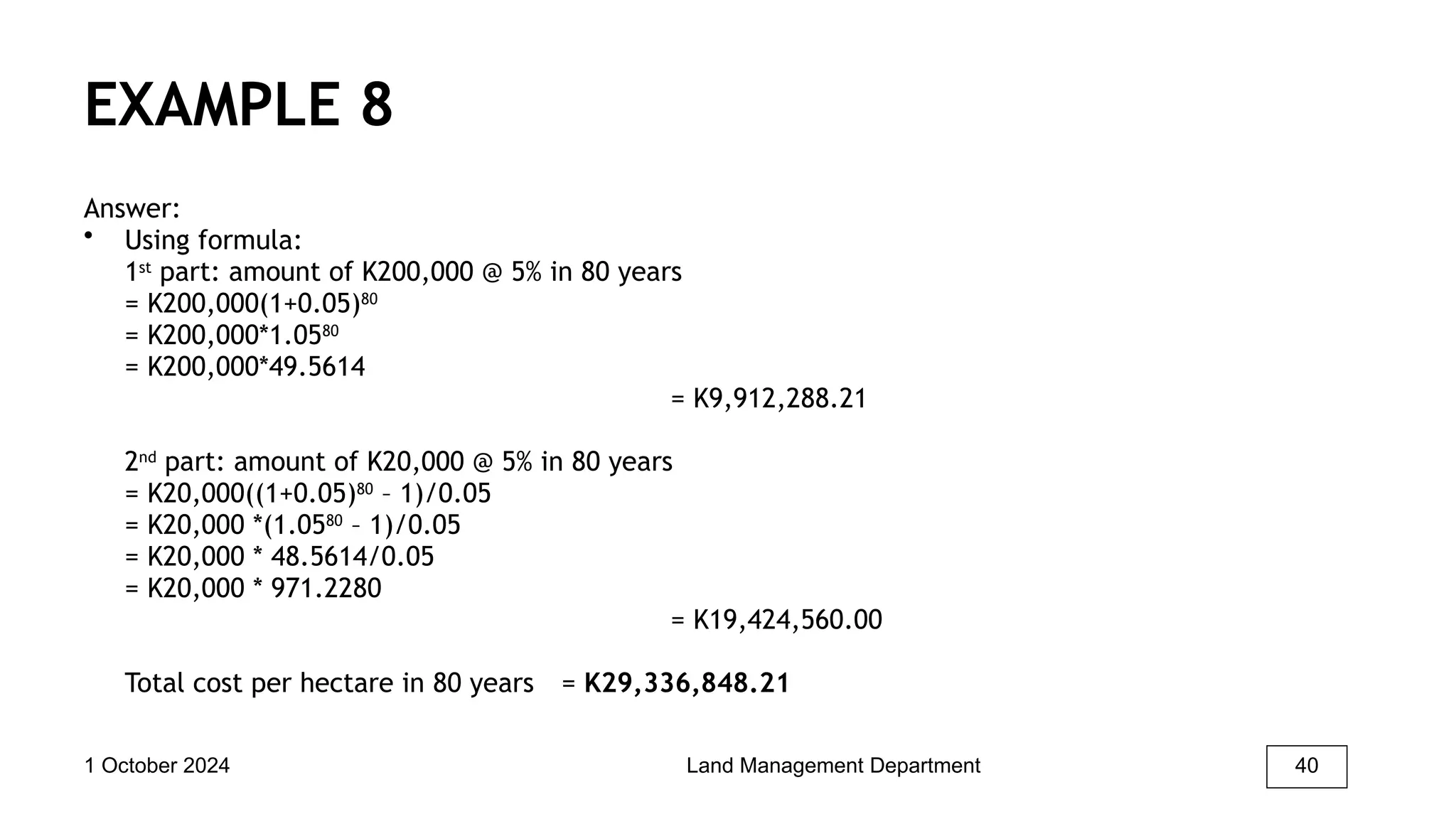 The valuation mathematics PowerPoint .pp