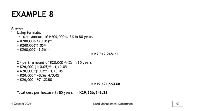 The valuation mathematics PowerPoint .pp