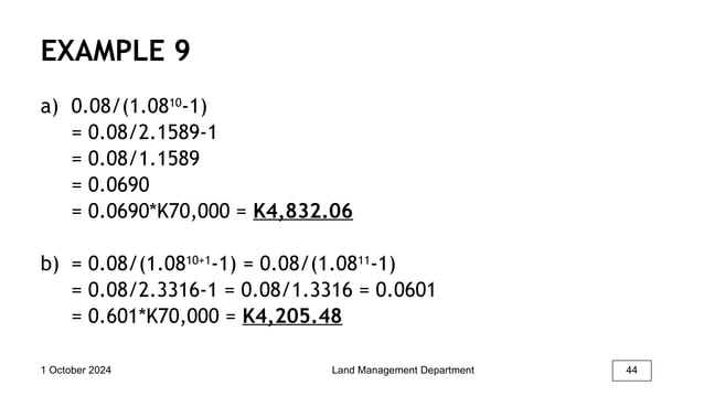 The valuation mathematics PowerPoint .pp