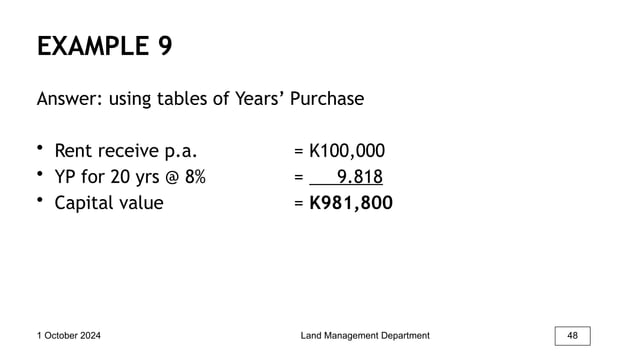 The valuation mathematics PowerPoint .pp