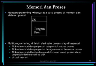 Pertemuan 4 : Manajemen memori macam macam memori | PPT