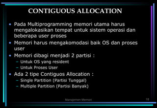 Pertemuan 4 : Manajemen memori macam macam memori | PPT